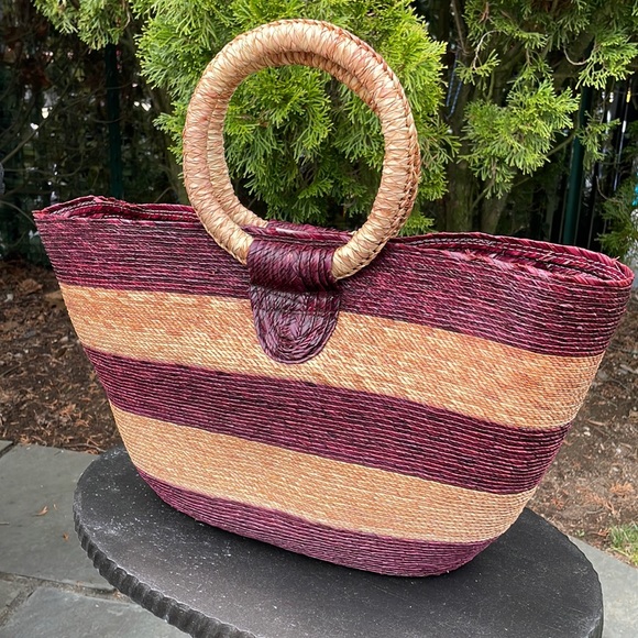 Bags | Large Straw Tote Bag | Poshmark